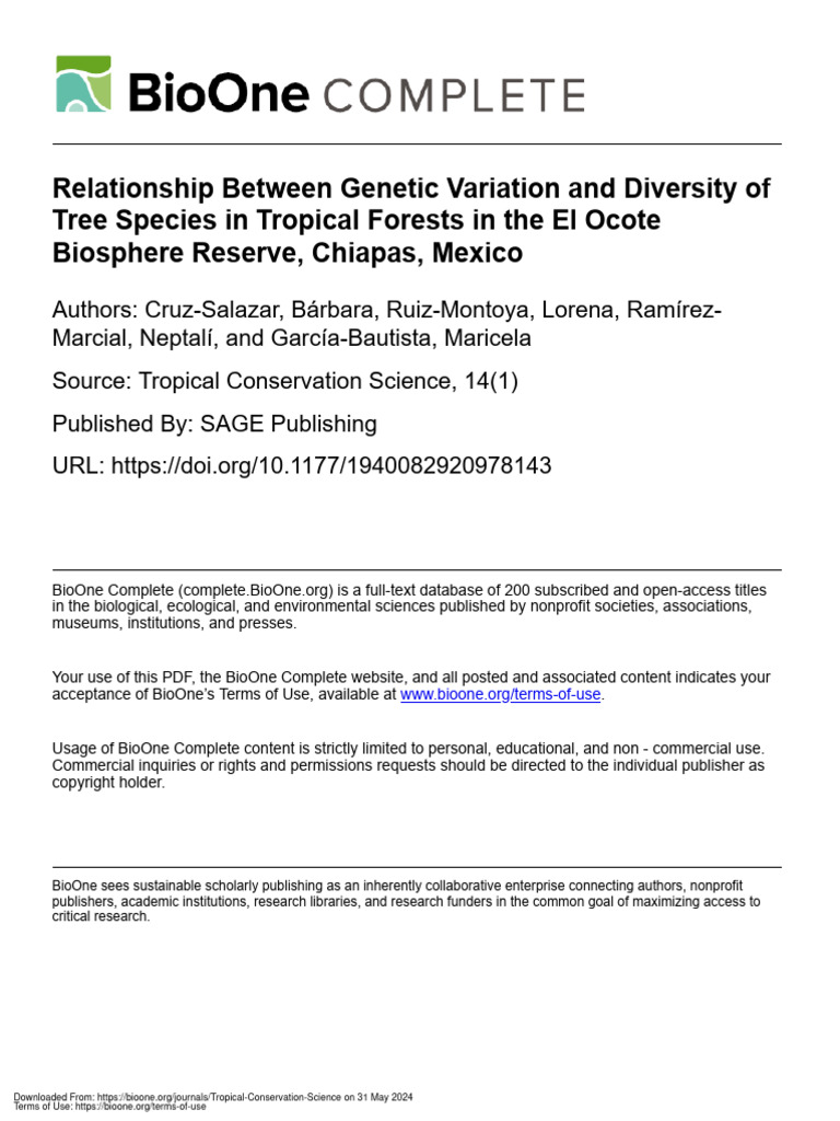 Genetic Diversity of Forest Tree Species | PDF | Biodiversity | Species