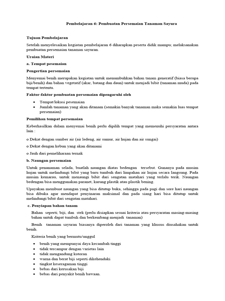 Bahan Ajar Persemaian | PDF | Griya & Taman