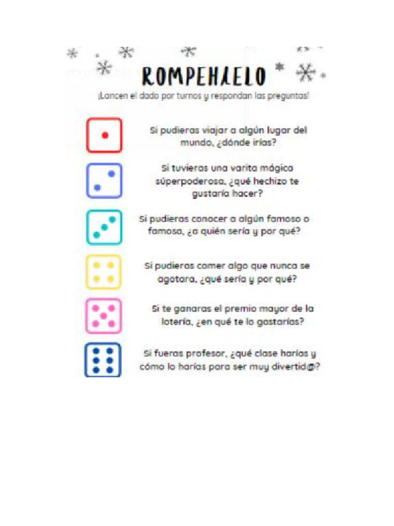 Actividad Rompehielos 1 Dia | PDF