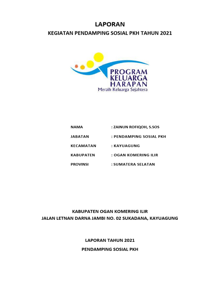 Laporan Kegiatan Pendamping PKH 2021 | PDF