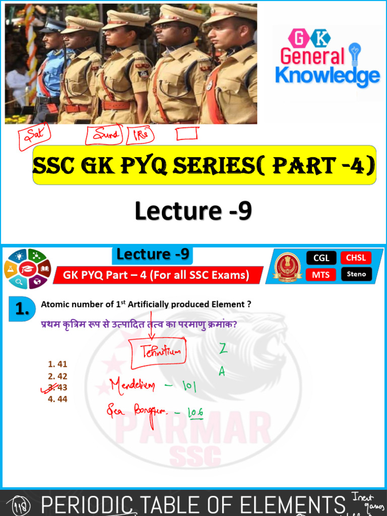 Lecture - 9 (SSC GK Pyq Part - 4) | PDF