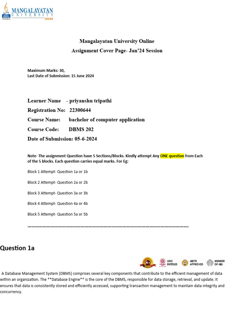 DBMS 202 | PDF | Databases | Information Retrieval DBMS 202 | PDF | Databases | Information Retrieval