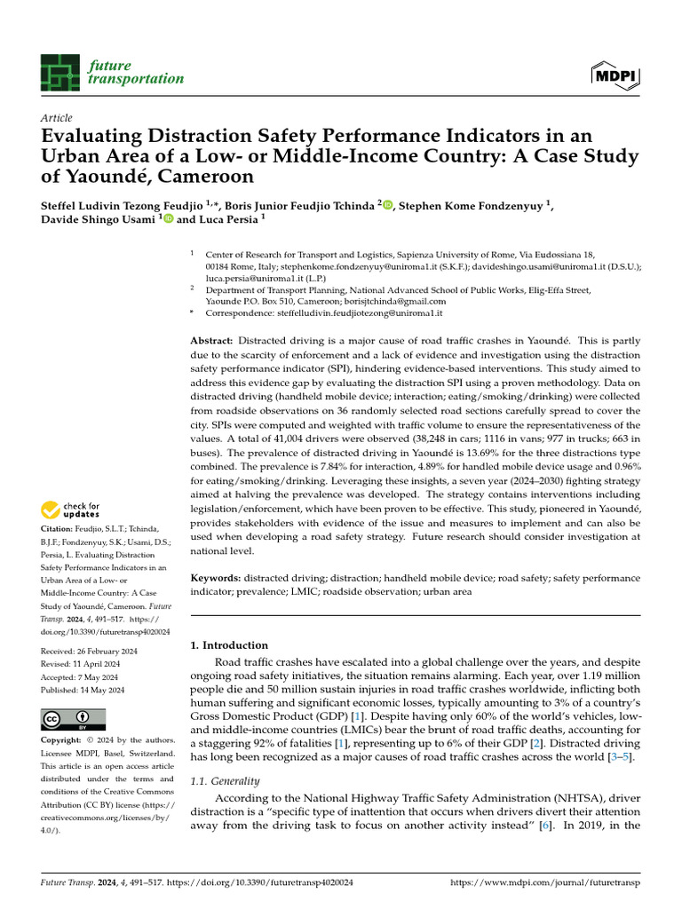 Evaluating Distraction Safety Performance Indicato | PDF | Traffic ...