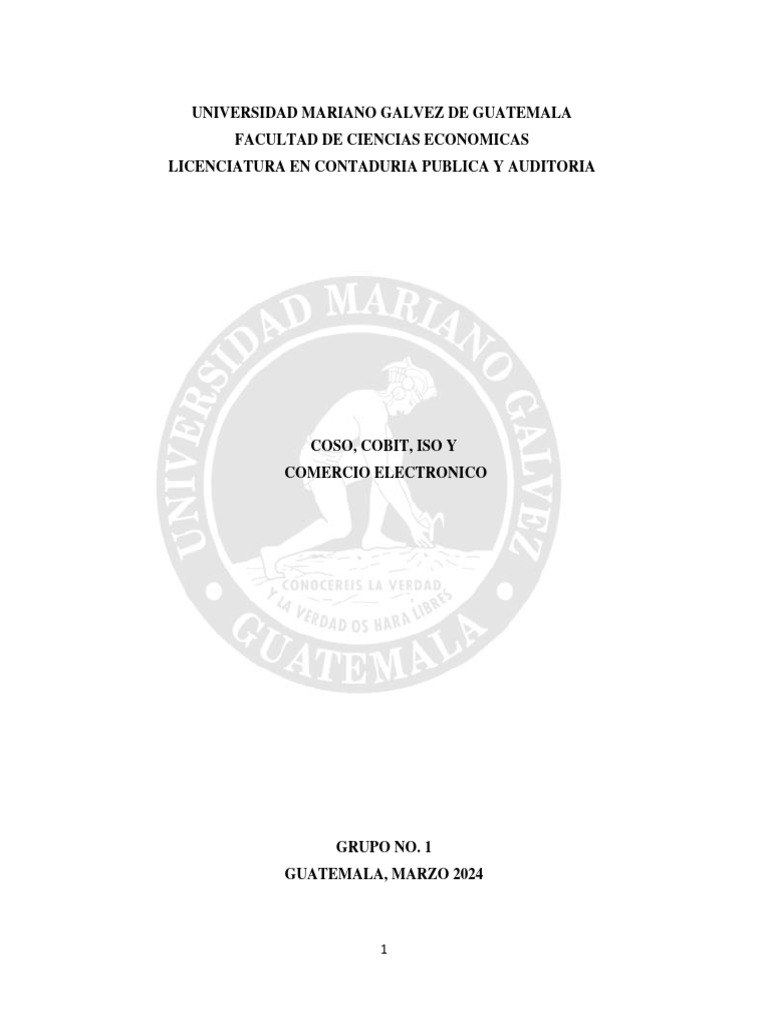 Grupo No. 1 Coso, Cobit, Iso y Comercio Electronico | PDF | Cobit ...