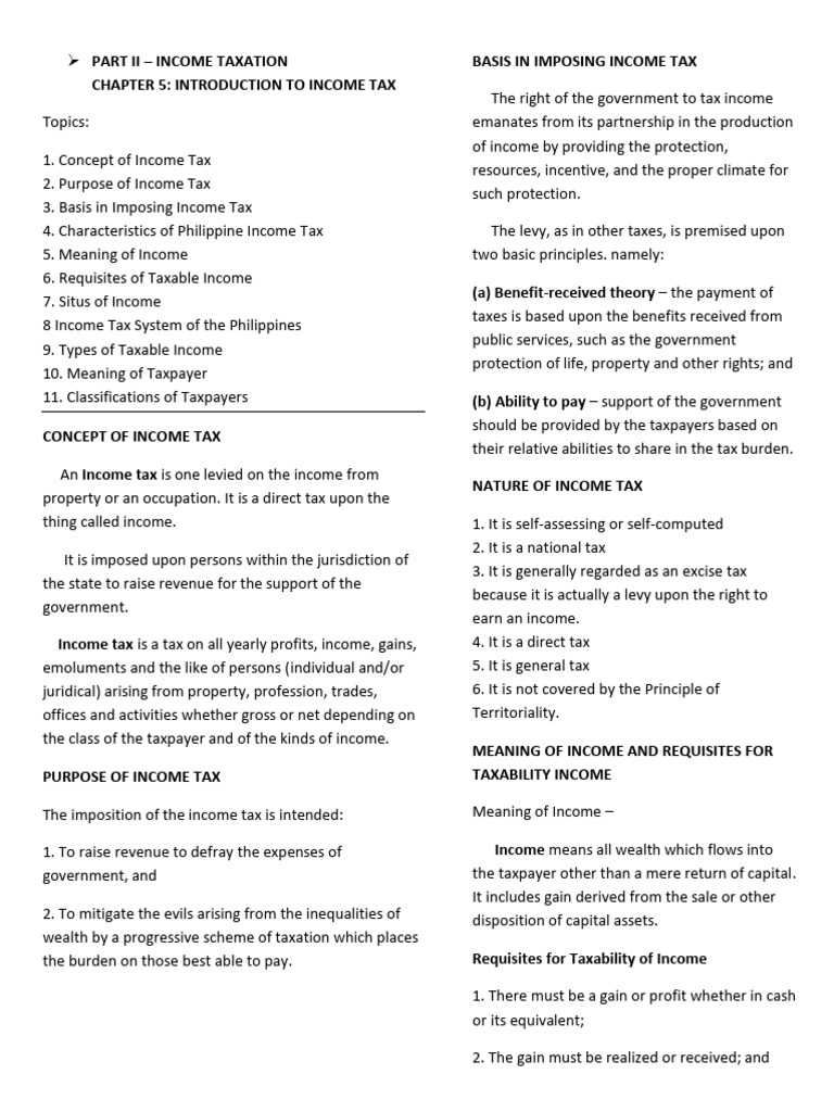 Philippine Income Tax Overview | PDF | Income Tax | Taxes