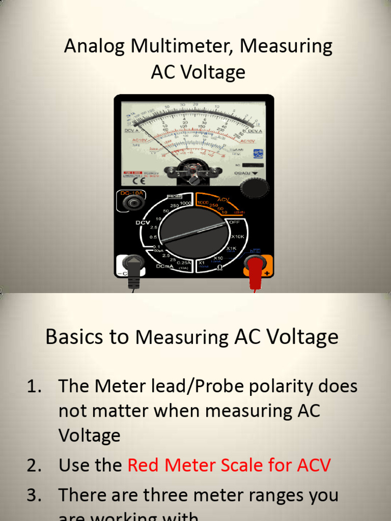 Measuring AC Voltage with Analog Multimeter | PDF