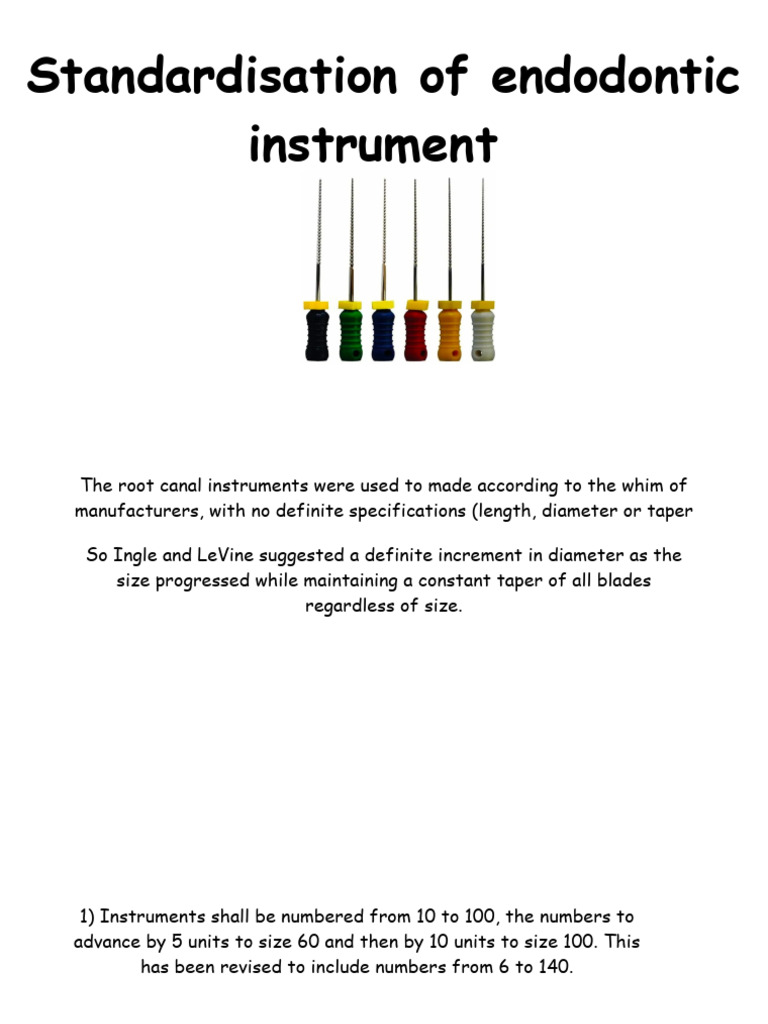 Standardization of Endodontic Instrument | PDF