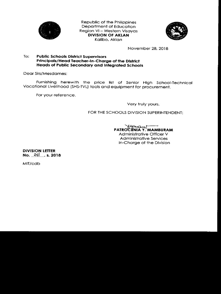 Price List of Shs TVL Tools and Equipment For Proc 11282018173430 | PDF