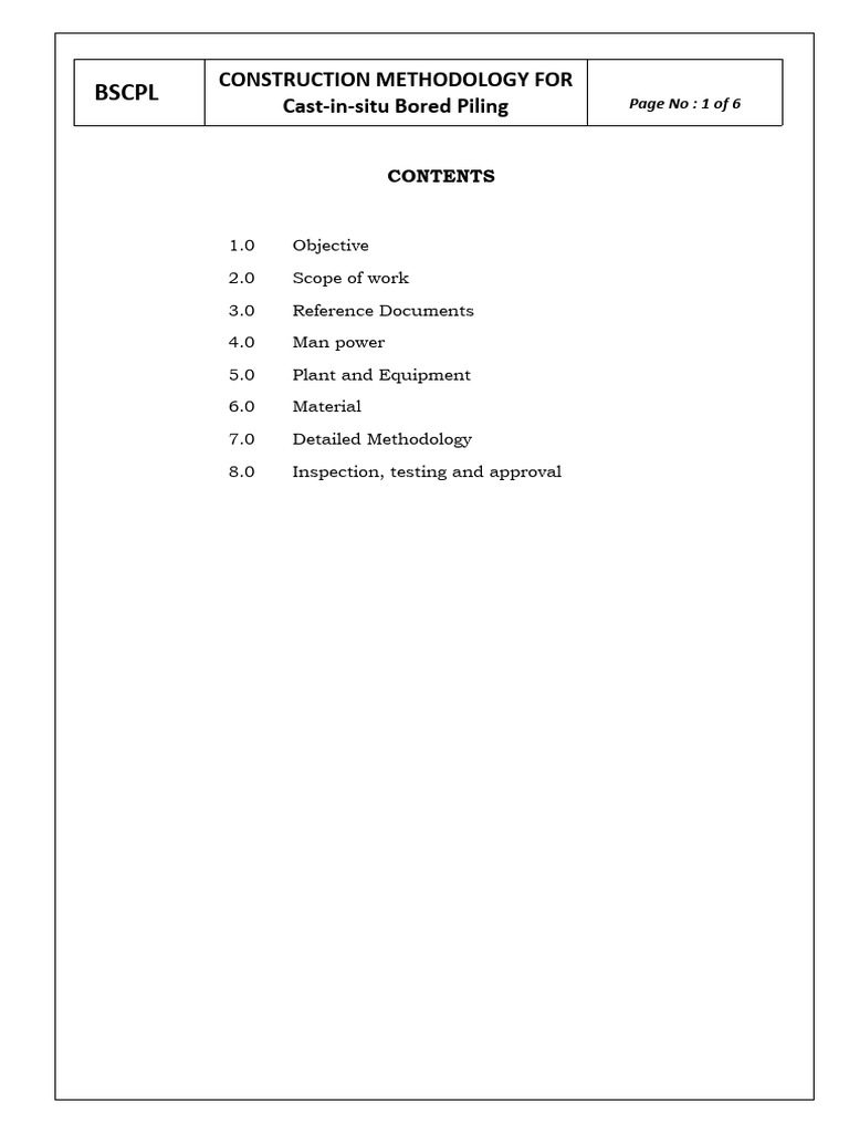 Piling methodology | PDF | Deep Foundation | Concrete