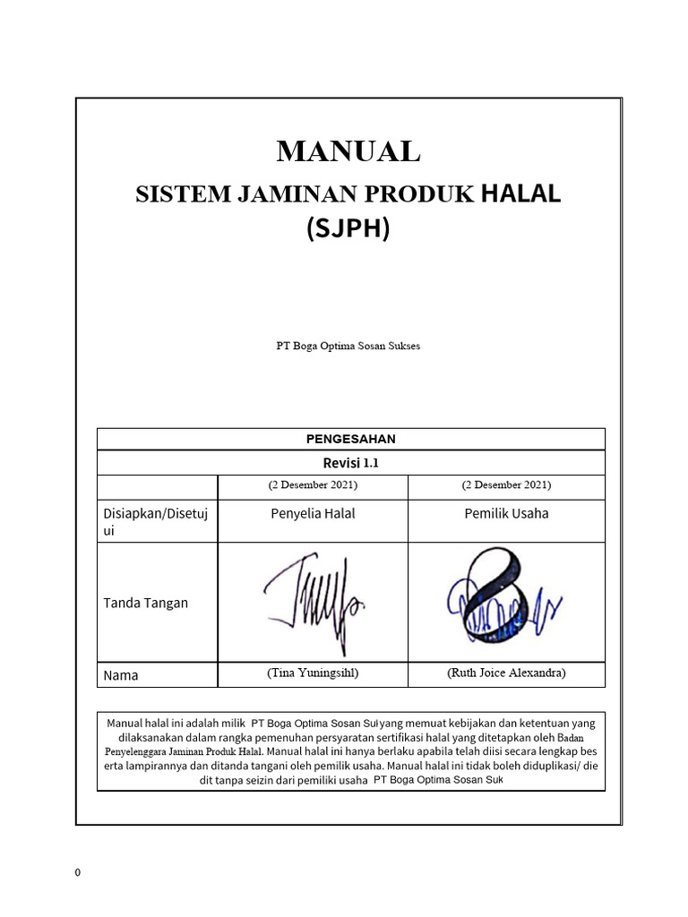 MANUAL HALAL PT BOSS Rev 1.1 | PDF