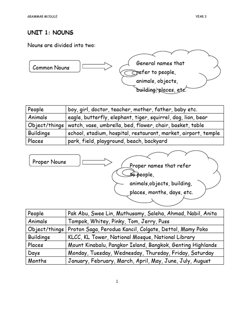 Grammar Module Year 3 | PDF | Grammatical Tense | Grammatical Number