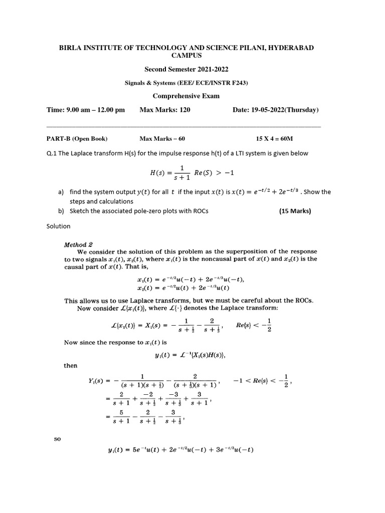 Compre - SS - 2022 - Part - B With Solutions | PDF | Convolution | Computer Science