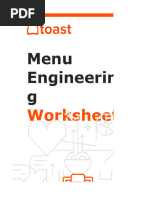 Menu Engineering Worksheet Guide | PDF | Menu | Profit (Economics)