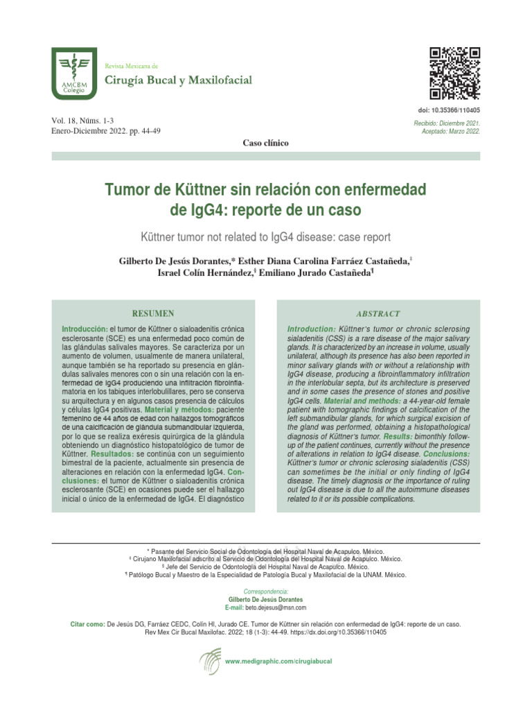 Tumor de Kuttner Sin Relacion Con Enfermedad Del IgG4 | PDF ...