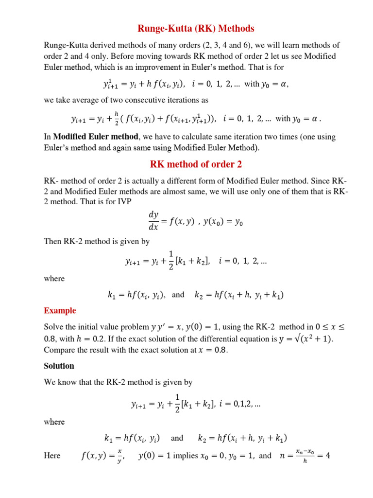 RK2 Method | PDF | Mathematics Of Computing | Computational Science