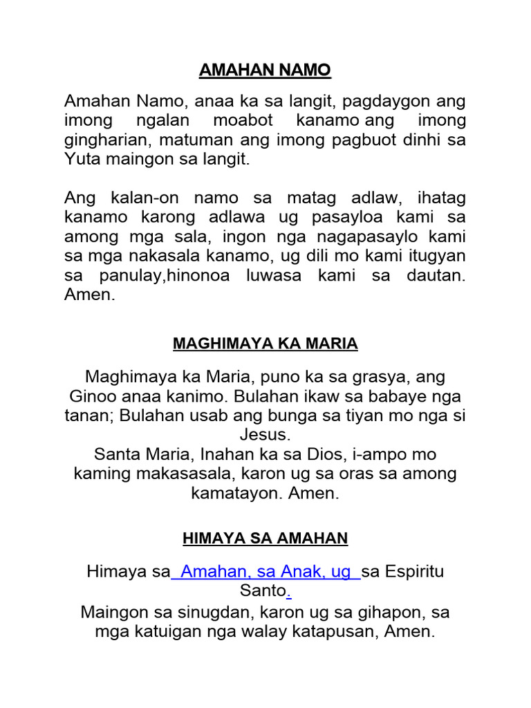 our father (cebuano) | PDF