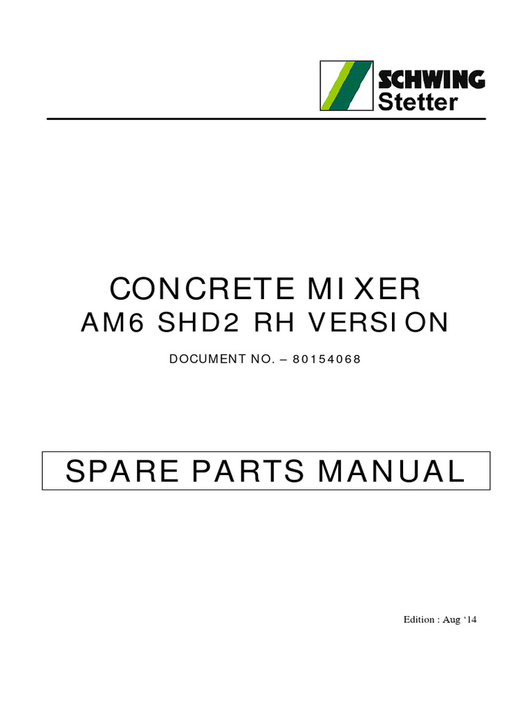 Transit Miller- Schwing Stetter Rear Section | PDF | Screw | Pump