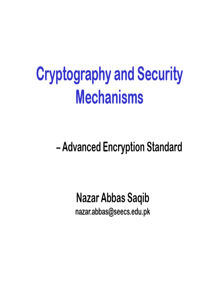 Lect 9 AES | PDF | Cryptography | Secure Communication