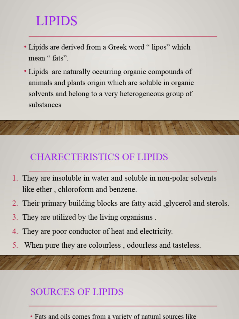Understanding Lipids: Types and Sources | PDF | Science & Mathematics