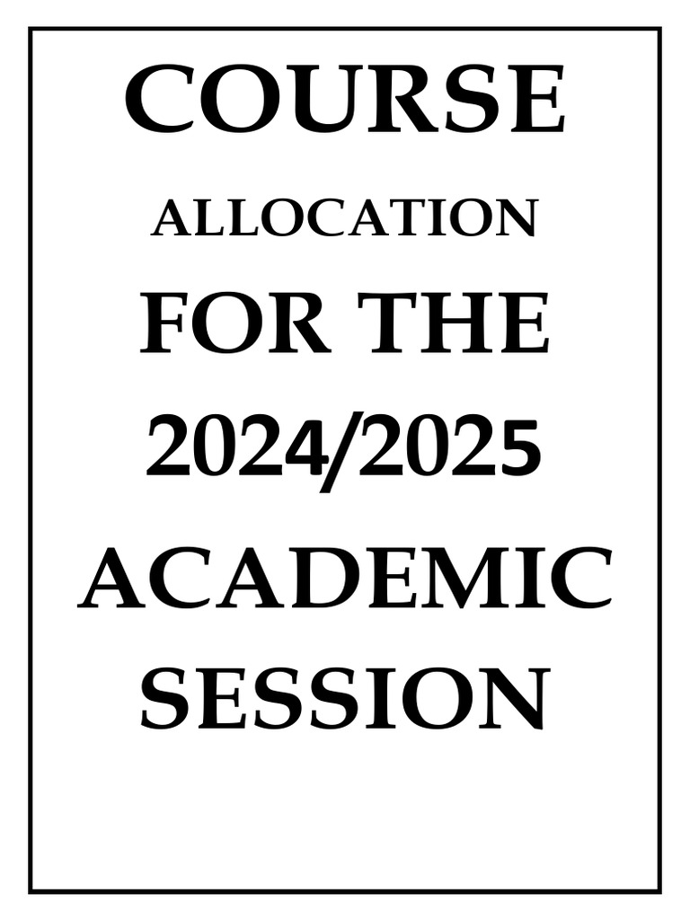 GPC23 Nce 2 1ST Sems June 2024 Course Allocation | PDF