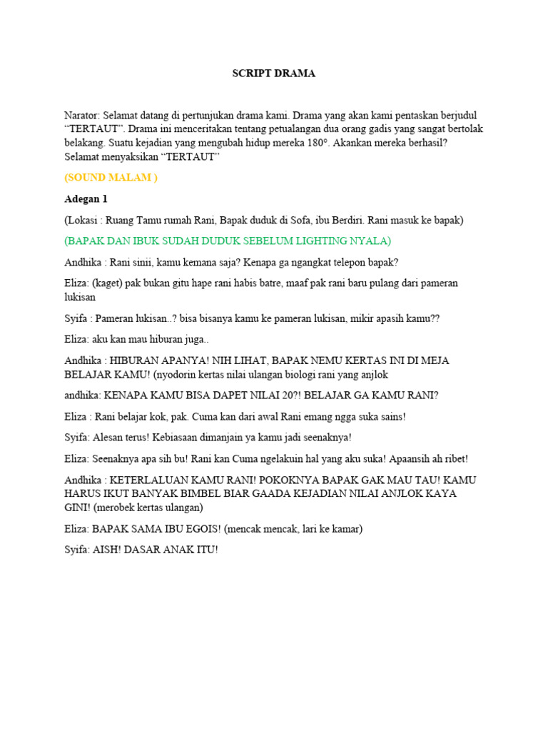 Tertaut - Actor Script | PDF