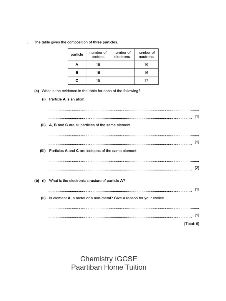 Atomic Structure & The Periodic Table 1 QP | PDF | Atoms | Proton