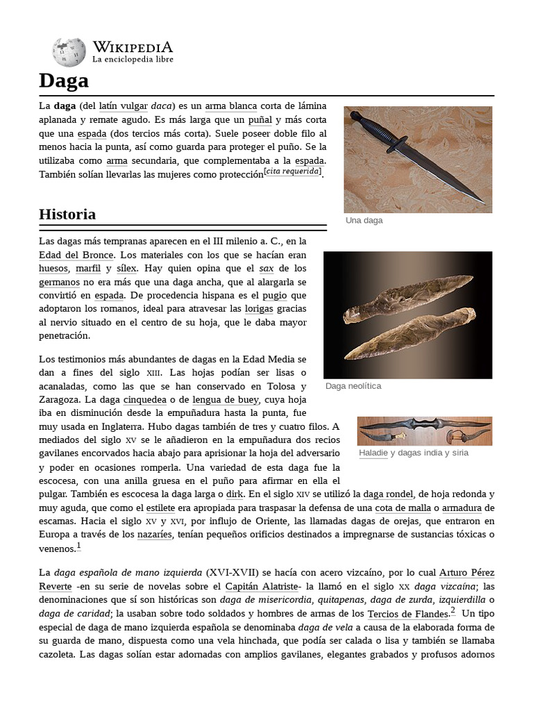 Daga | PDF | Espada | Daga
