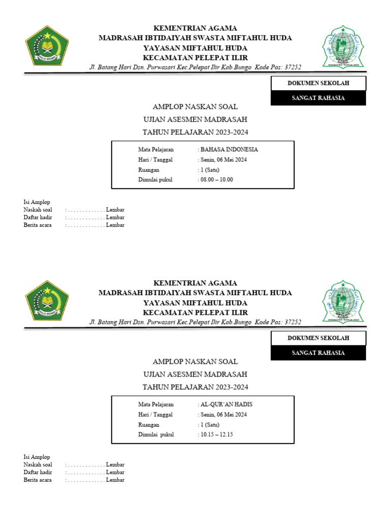 Amplop Naskah AM 2024 | PDF