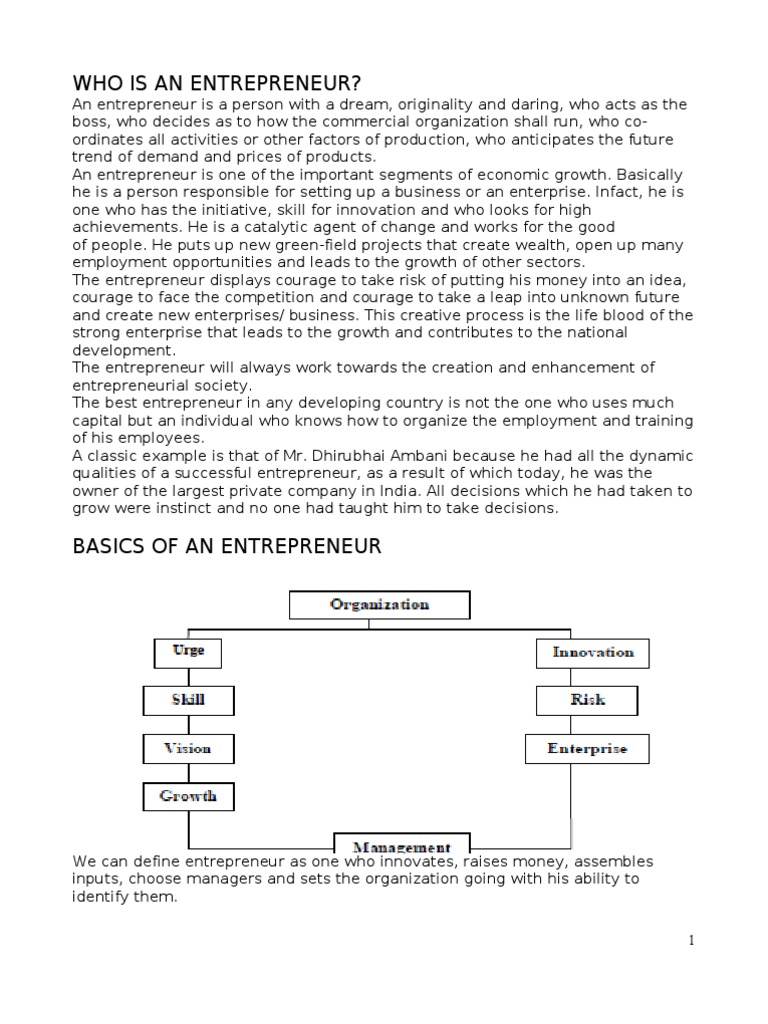 Who Is An Entrepreneur | PDF | Entrepreneurship | Innovation