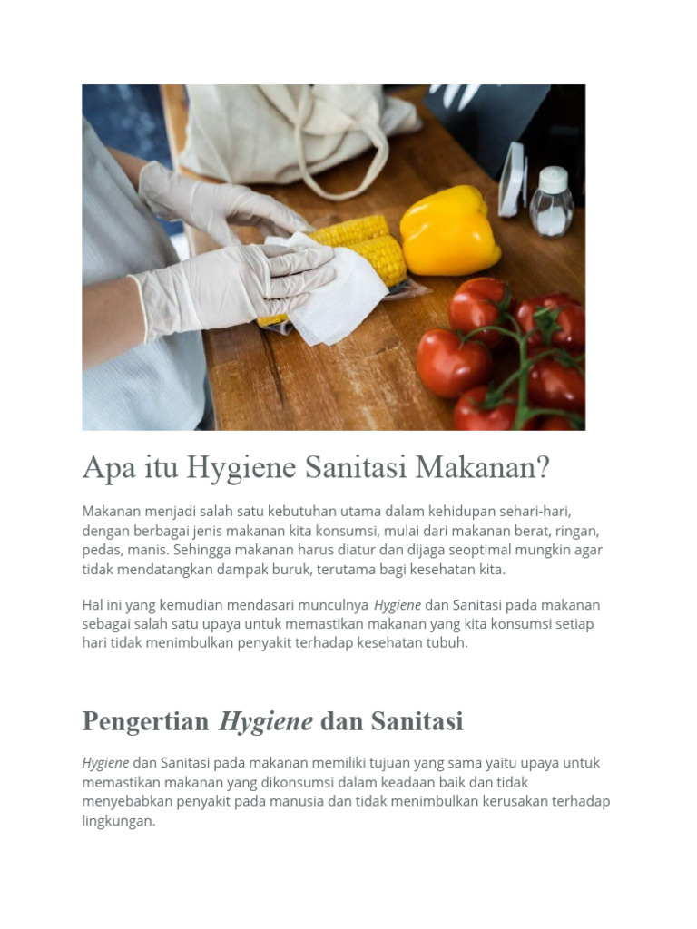 Hygiene dan Sanitasi Makanan Essensial | PDF | Pengembangan Diri ...