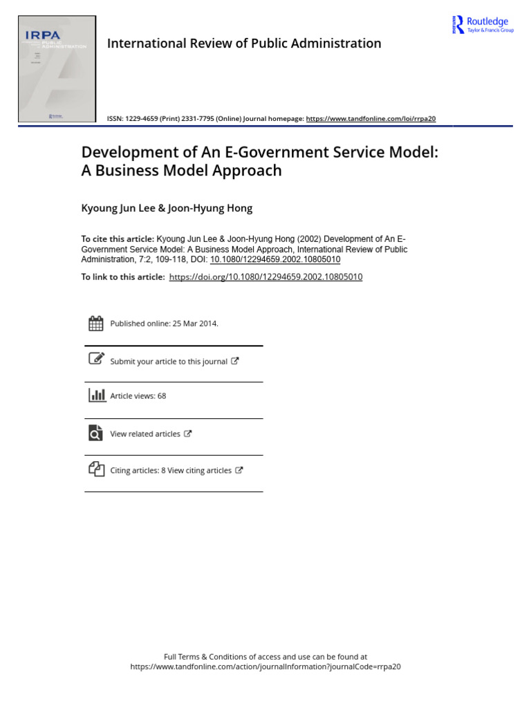 E-Gov Service Model for Public Admin | PDF | E Government | Business Model
