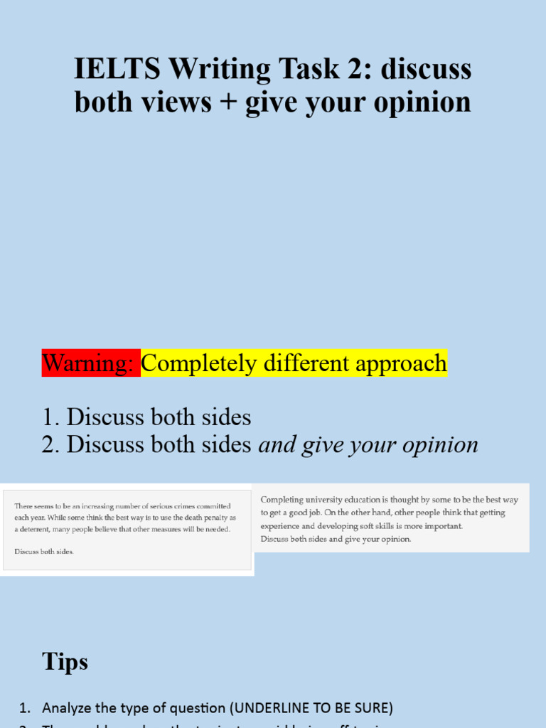 IELTS Writing Task 2: Discuss Views Guide | PDF | Psychology | Social ...