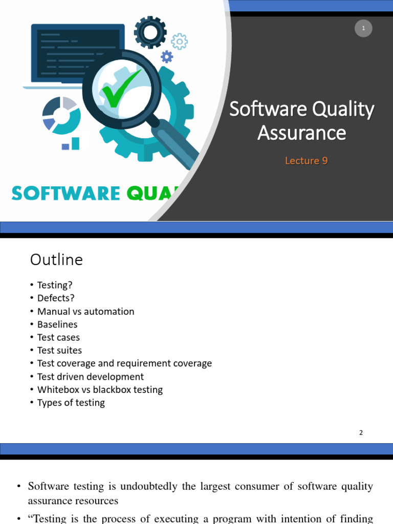Lecture 9 - Testing Basics | PDF | Software Testing | Unit Testing