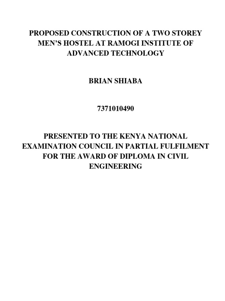 Shiaba Brian Final Project | PDF | Surveying | Concrete