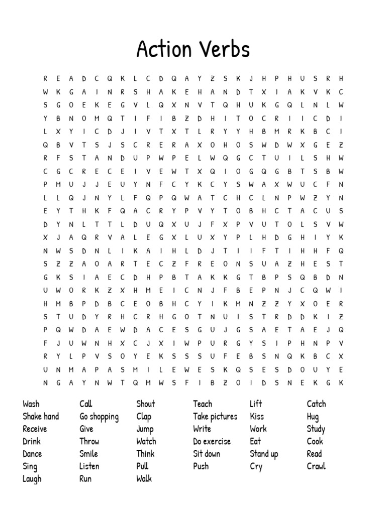 Action_Verbs_ WORD SEARCH | PDF