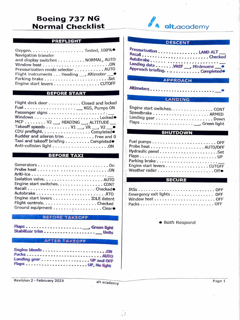 Checklist 2 | PDF | Aviation | Aircraft