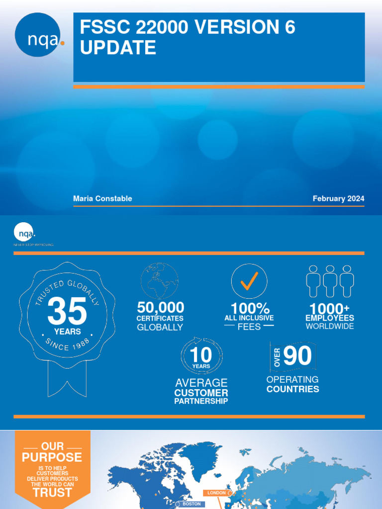 FSSC 22000 V6 NQA Webinar PowerPoint Slides | PDF | Packaging And Labeling | Food Safety