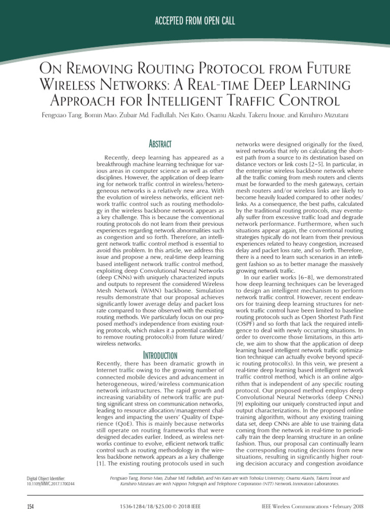 On Removing Routing Protocol From Future Wireless Networks A Real Time Deep Learning Approach