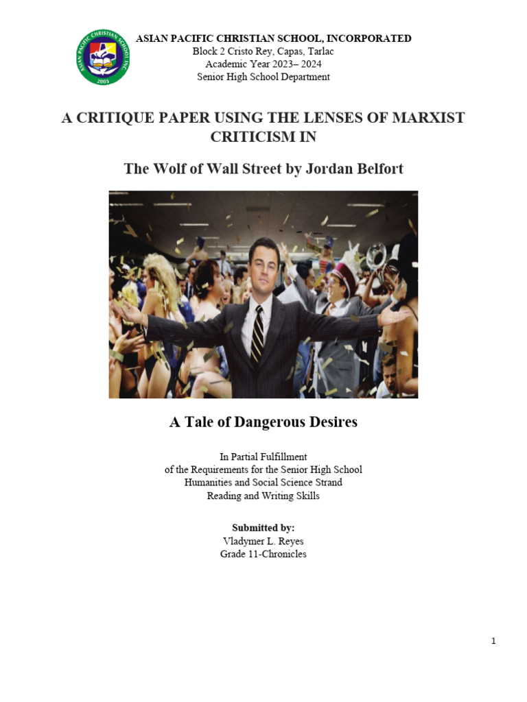 Critique Paper | PDF | Consumerism | Marxism