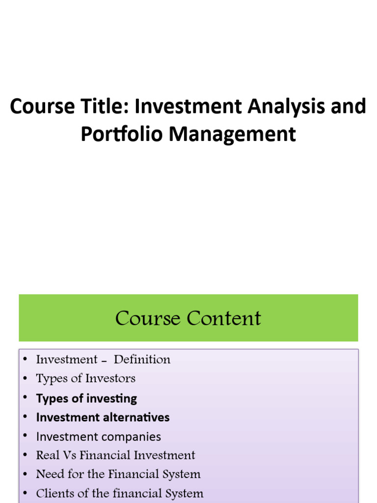 Inv ch 1 | PDF | Investing | Stocks