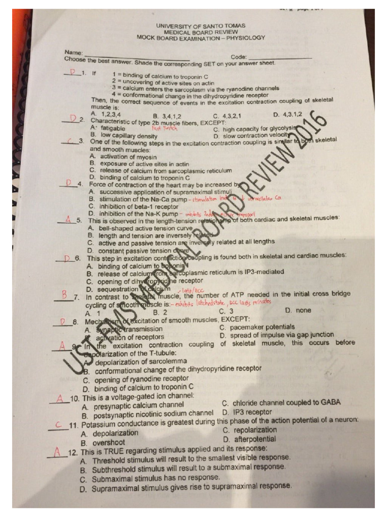 Physio UST 2016 | PDF