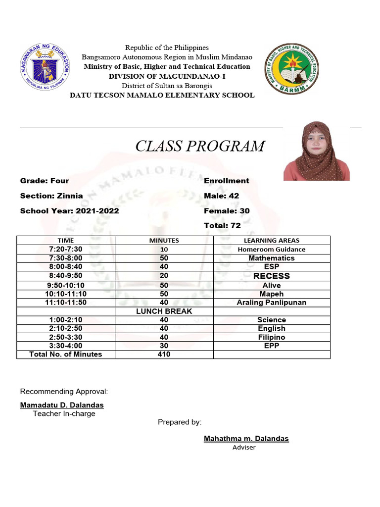 Class Program | PDF