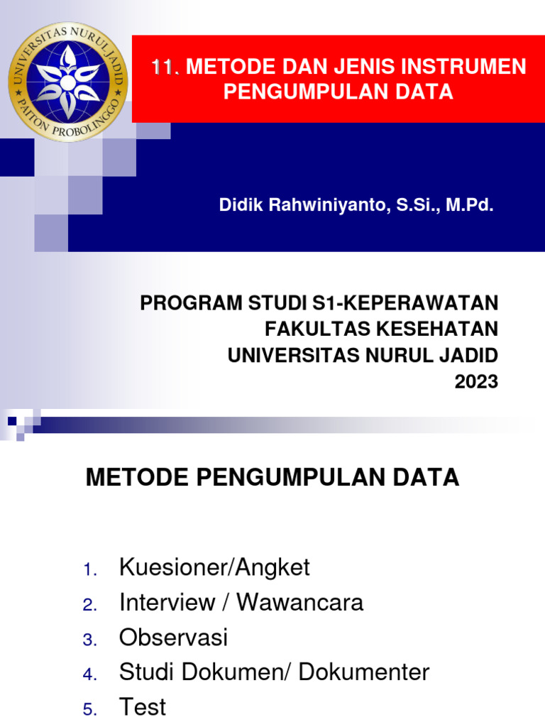 11. metode dan instrumen pengumpulan data | PDF