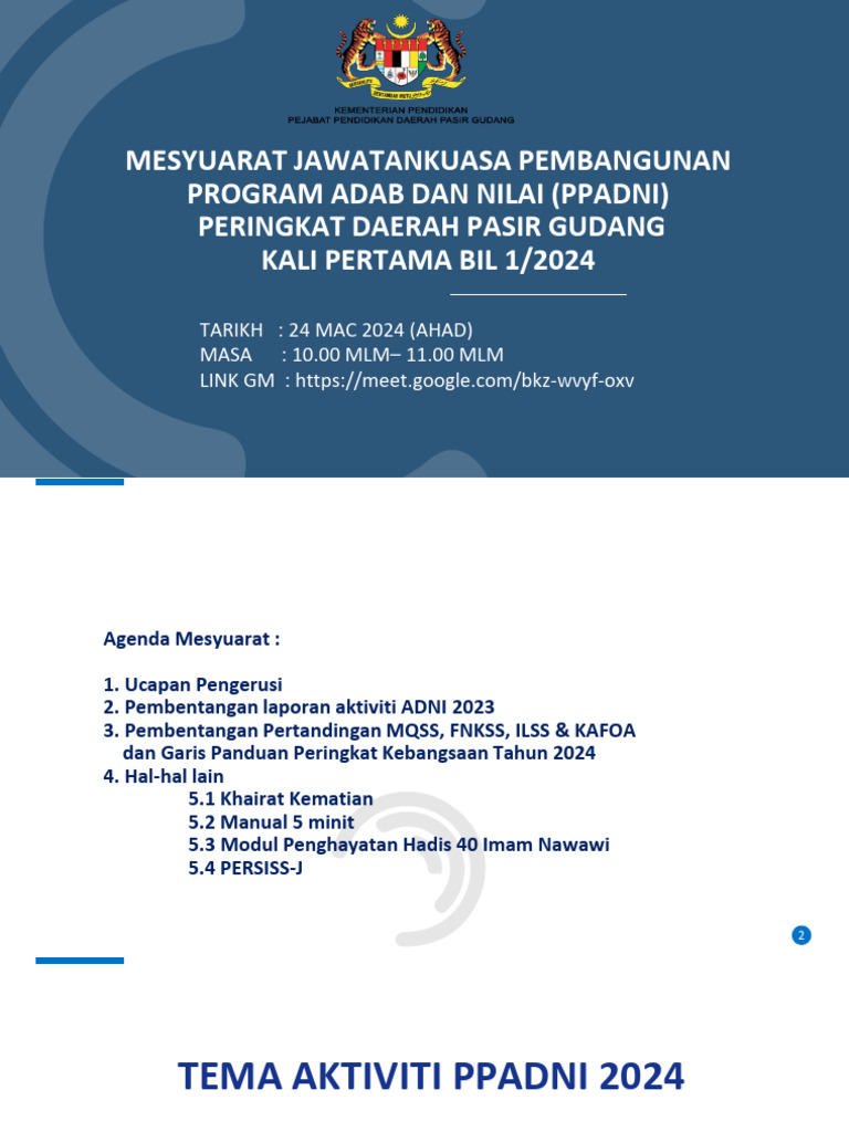 Jadual Program Adab Dan Nilai 2024 | PDF