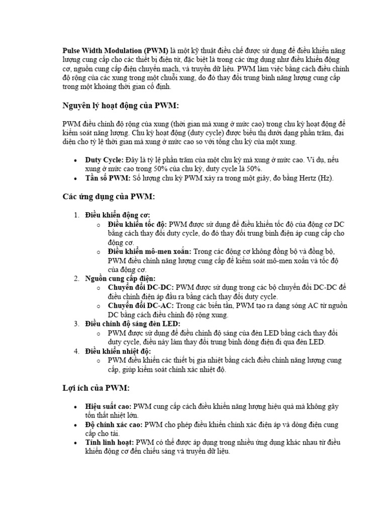 Nguyên Lý Ho T Đ NG C A PWM | PDF