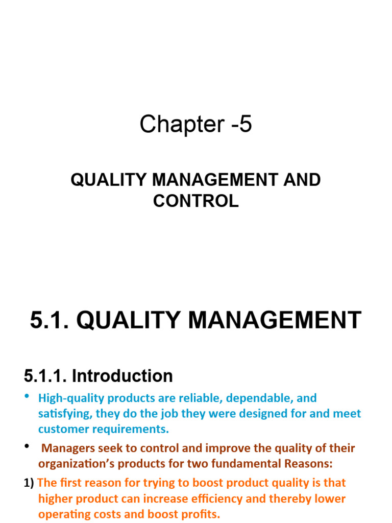 Operation MGT - Unit 5 | PDF | Quality (Business) | Quality Management