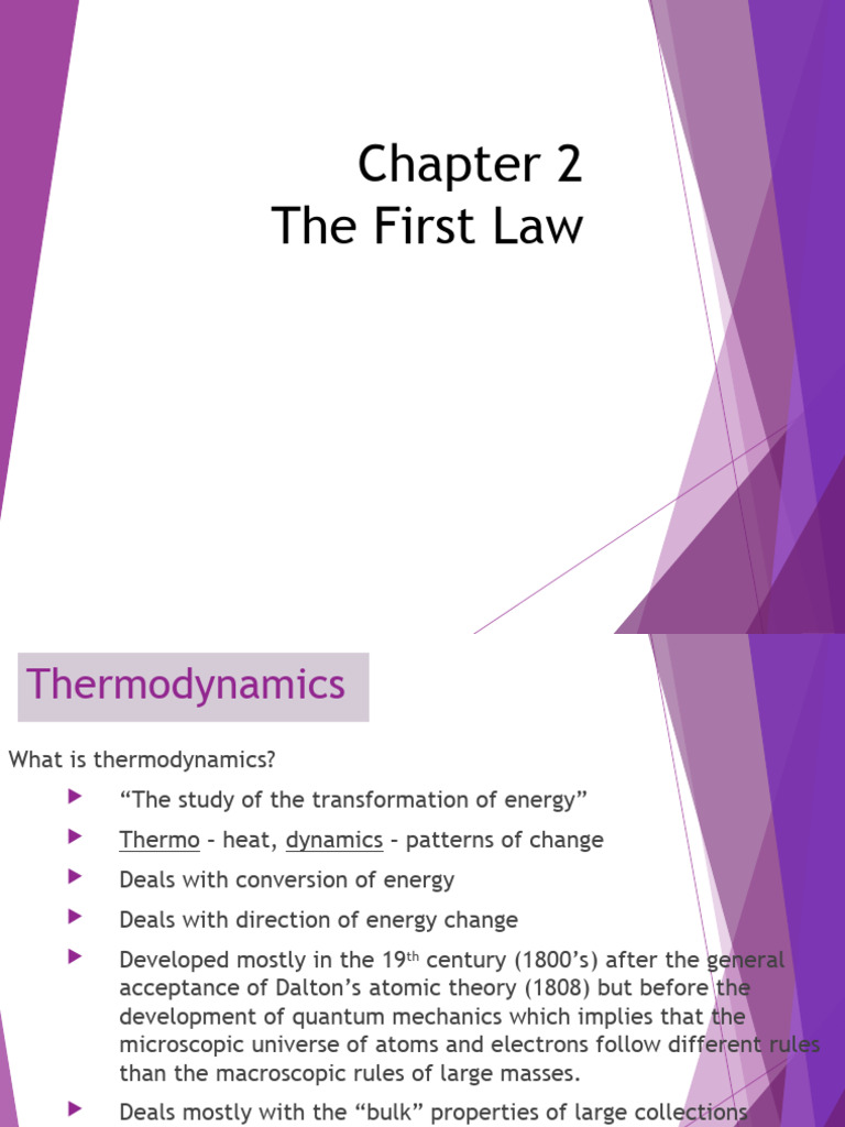 Chapter 2 Introduction To The First Law | PDF | Heat | Enthalpy