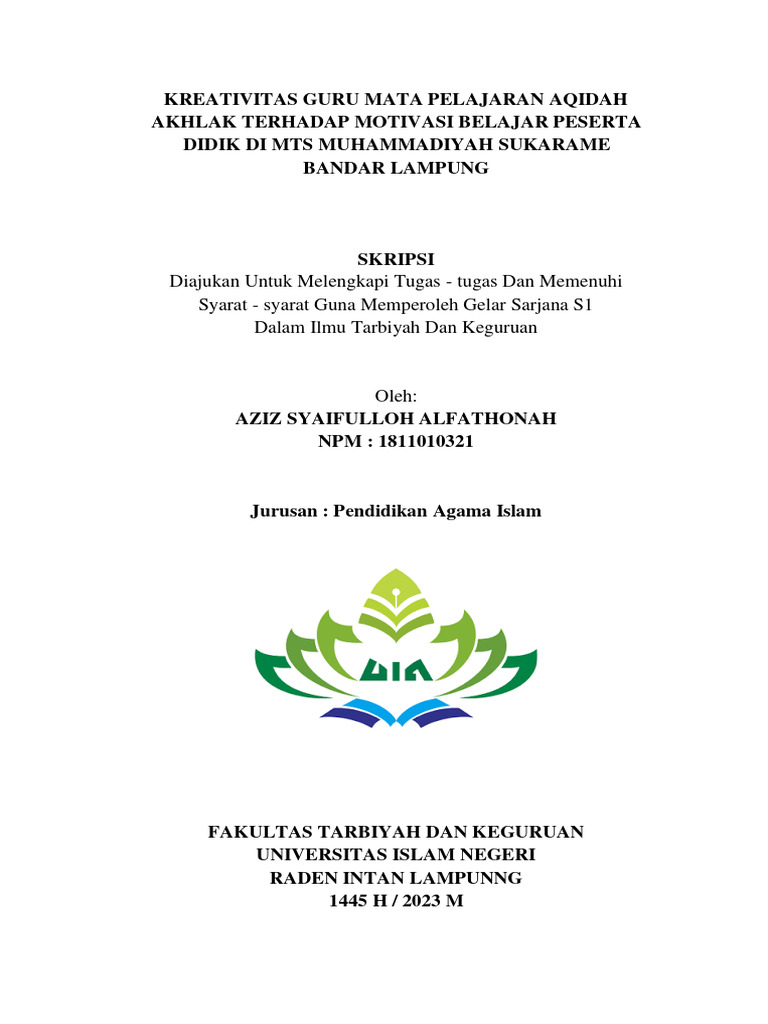 Skripsi Bab 1 Dan 2 | PDF | Pengembangan Diri | Kesehatan Holistik