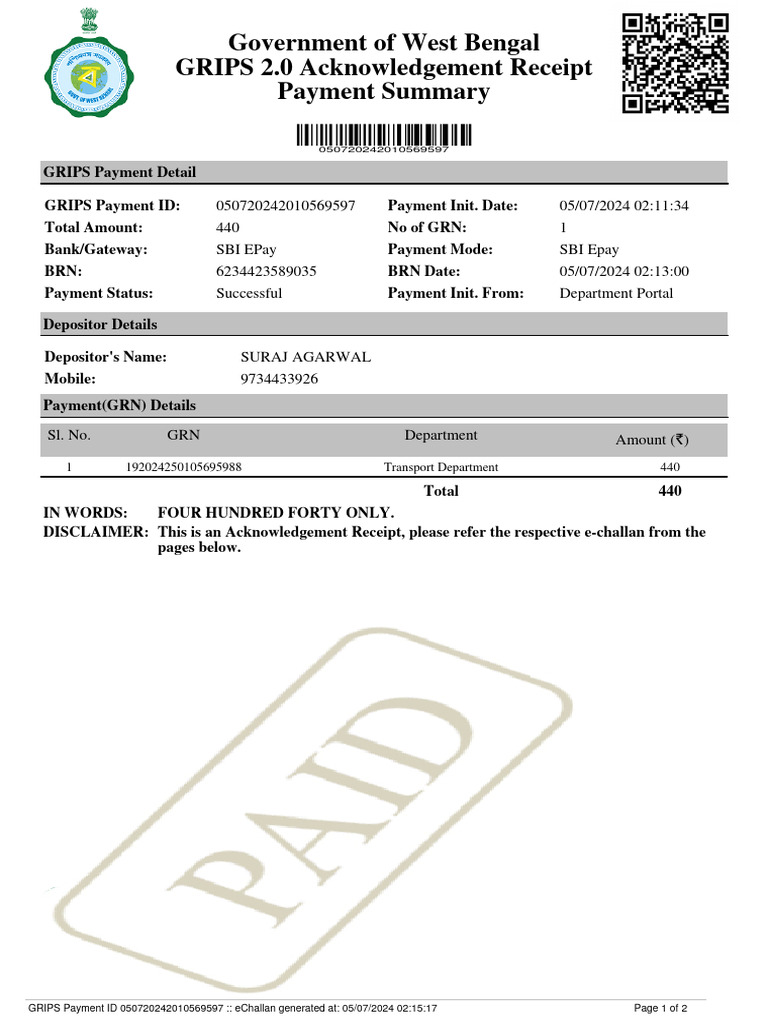 Challan | PDF | Payments