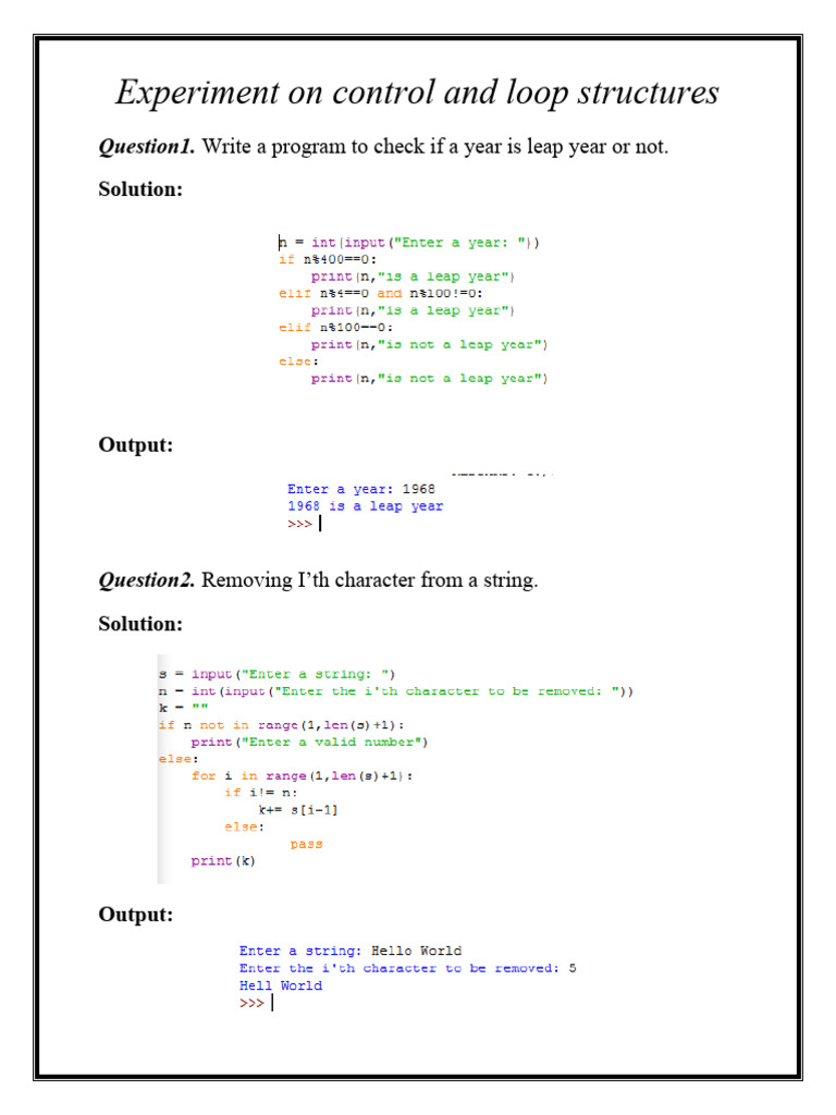 Control Structures Programming Tasks | PDF | Career & Growth | Teaching ...